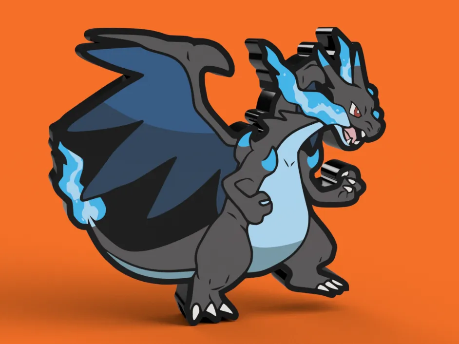 Mega Charizard X Lightbox by SitseroMakerWorld: Download Free 3D Models
