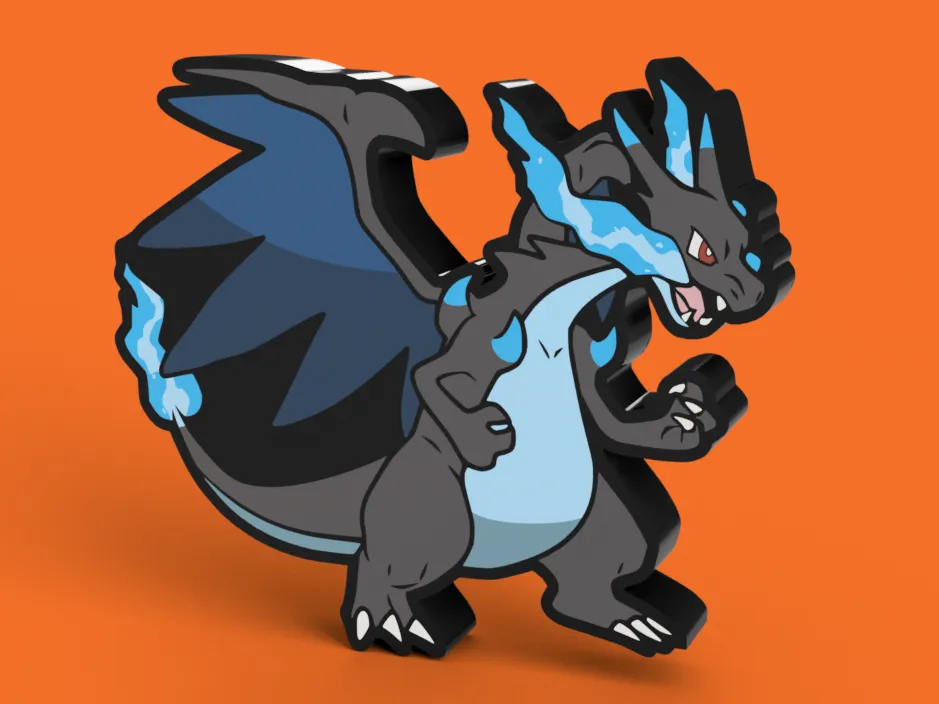 Mega Charizard X Lightbox by SitseroMakerWorld: Download Free 3D Models