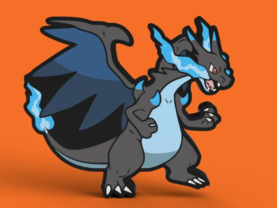 Mega Charizard X Lightbox by SitseroMakerWorld: Download Free 3D Models