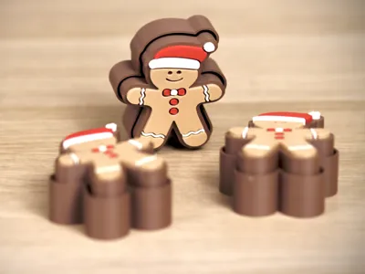 Gingerbread Man Fidget Clicker - Christmas Toy - Free 3D Print Model ...