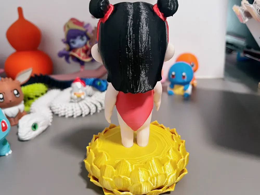 Nezha (Little Nezha in a bib—grinning) with detachable head and body by ...