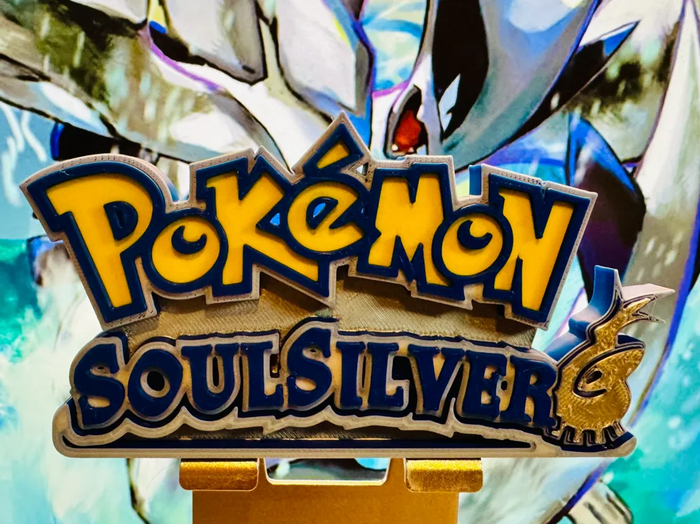 Pokémon Soul Silver Logo Display Stand by Hylijan - MakerWorld