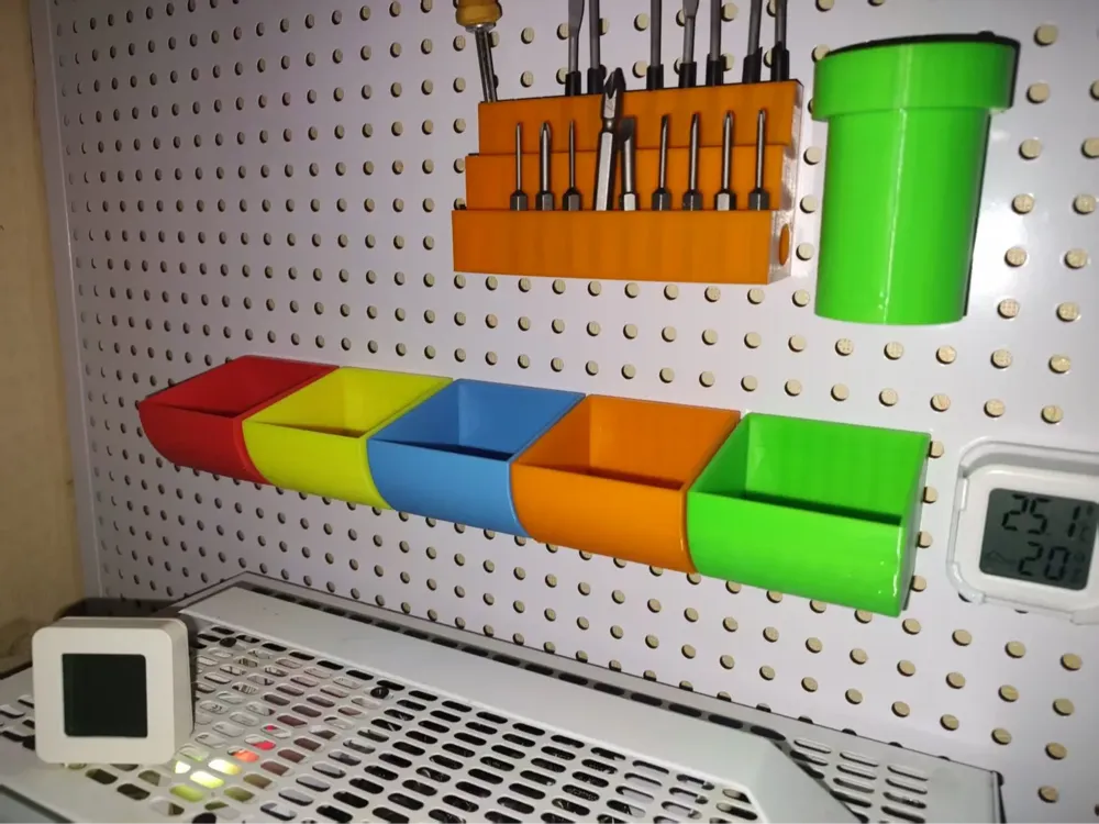 Pegboard Storage Boxes (16mm-6mm and 25mm-6mm) by 沙雅小刀 MakerWorld: Download Free 3D Models