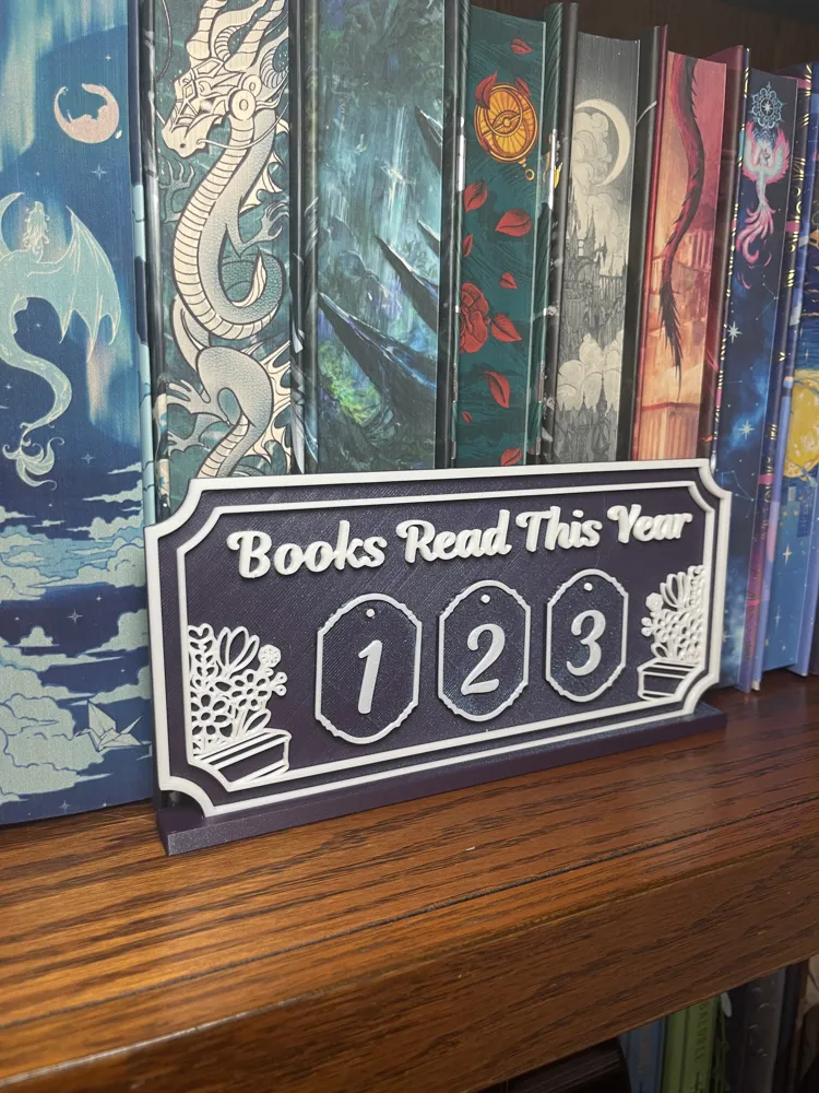 Books Read This Year Counter - Free 3D Print Model - MakerWorld