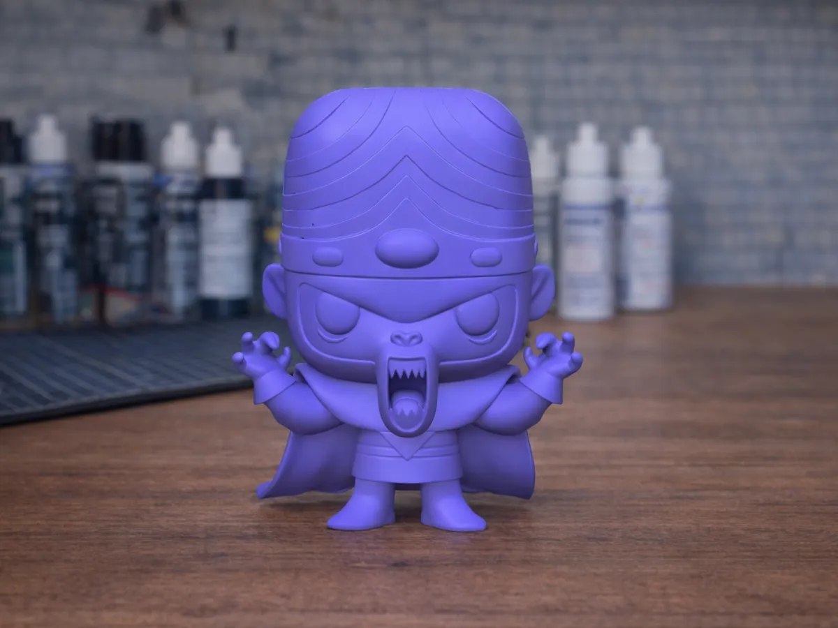 Power Puff Girls Mojo Jojo Chibi Figure - Free 3D Print Model - MakerWorld