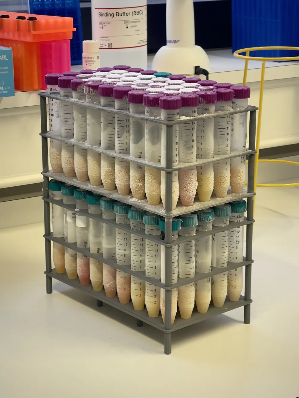 Fully printable 15mL Lab Rack (stackable) by average3D MakerWorld ...