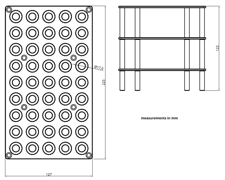 Fully printable 15mL Lab Rack (stackable) by average3D MakerWorld ...