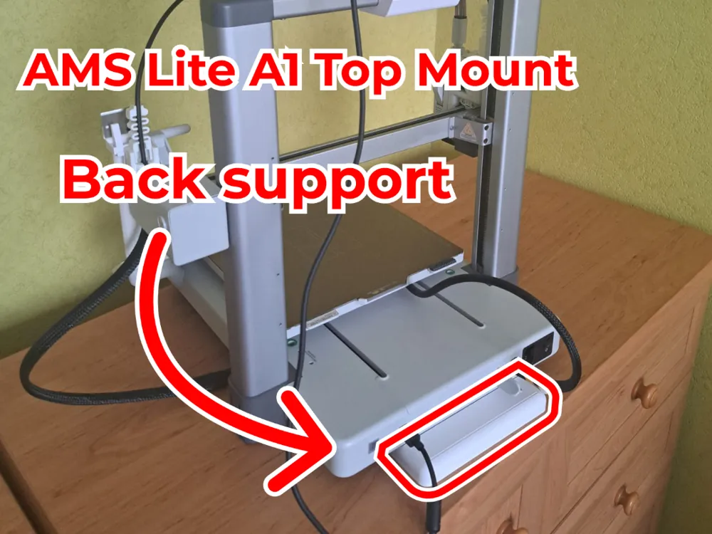 Back support (AMS Lite A1 Top Mount) - Free 3D Print Model - MakerWorld