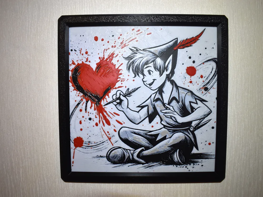 Peter Pan 3D Printed 'Hueforge' Wall Art - Free 3D Print Model - MakerWorld