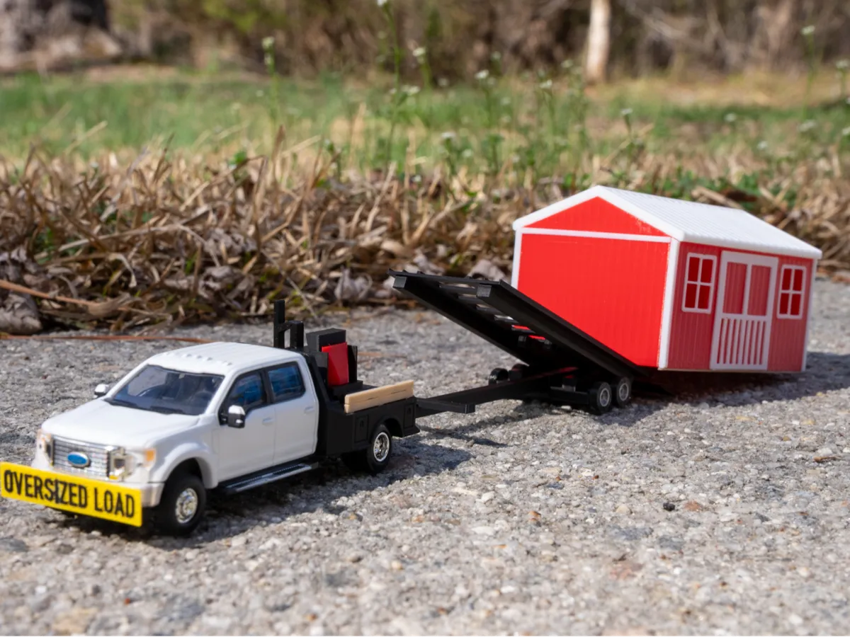 1/64 Scale Shed Trailer Fully Functional - Free 3D Print Model - MakerWorld