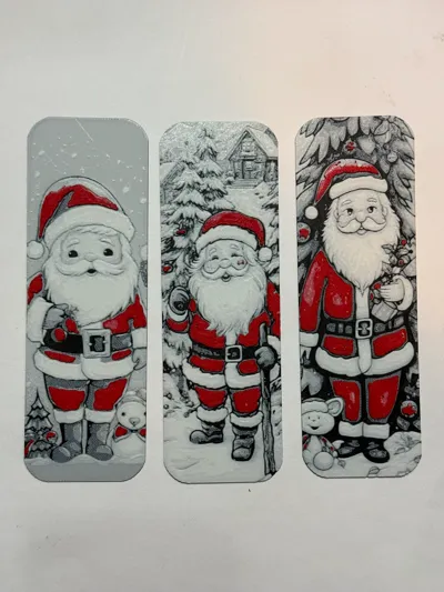 set 3 Santa Claus Bookmarks hueforge (color pop) by Mysstra hueforge ...