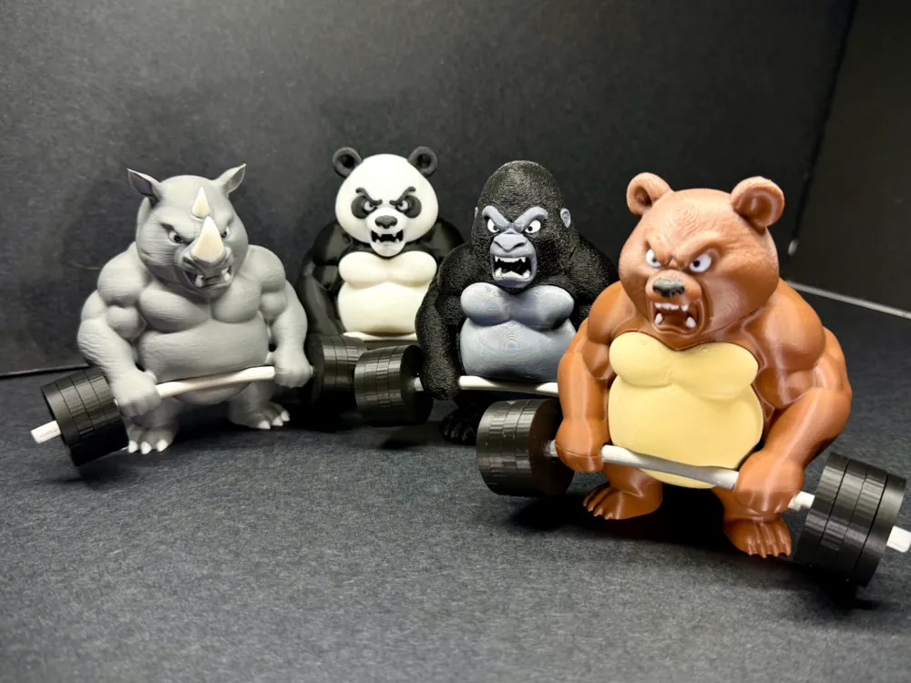 ''Kinda Fit Sorta Fat'' Weight Lifting Animal Set! - Free 3D Print ...