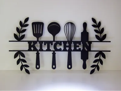 Kitchen Wall Art with Wall Mount - Free 3D Print Model - MakerWorld