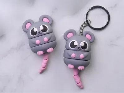 EGGO cute flexi Mouse toy & keychain - Free 3D Print Model - MakerWorld