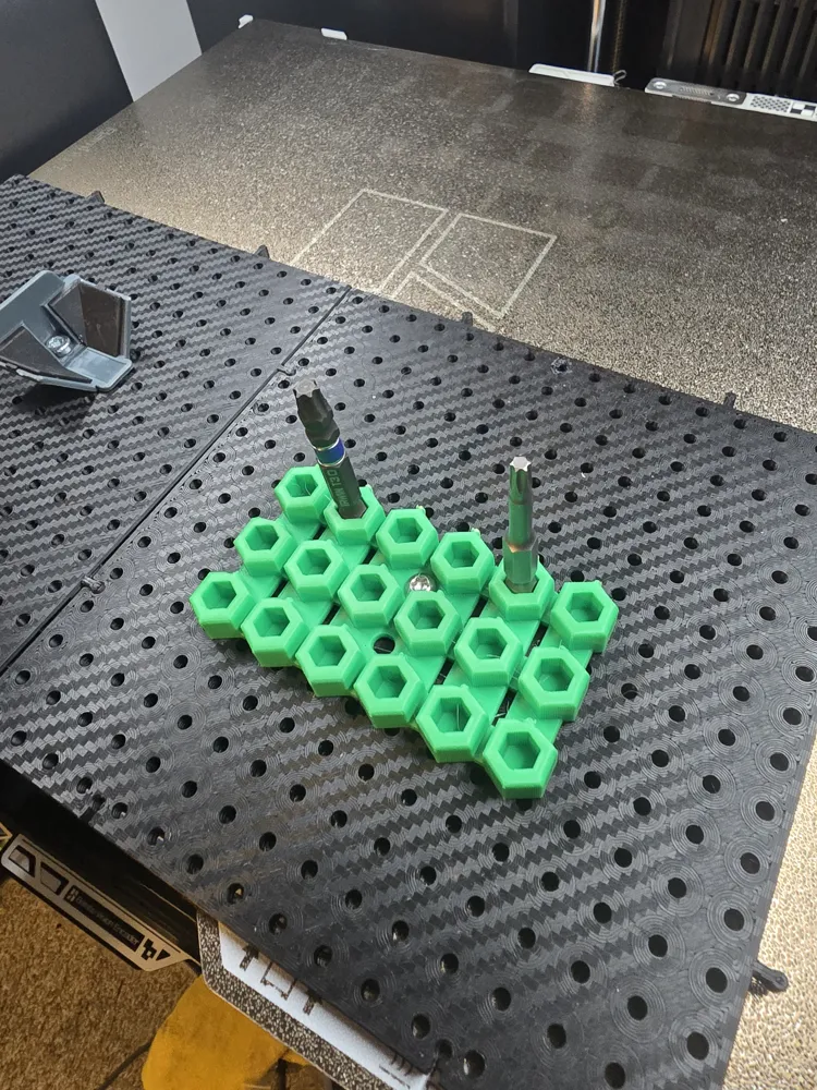 tool grid 18 hex bit organizer - Free 3D Print Model - MakerWorld