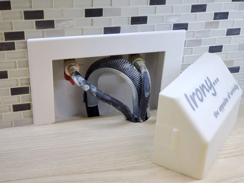 Laundry connection cover (parametric) - Free 3D Print Model - MakerWorld
