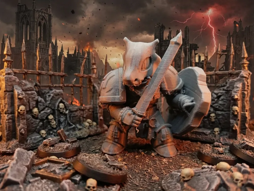 War hammer 40k Knight Cubone Pokemon Fanart Figure - Free 3D Print ...