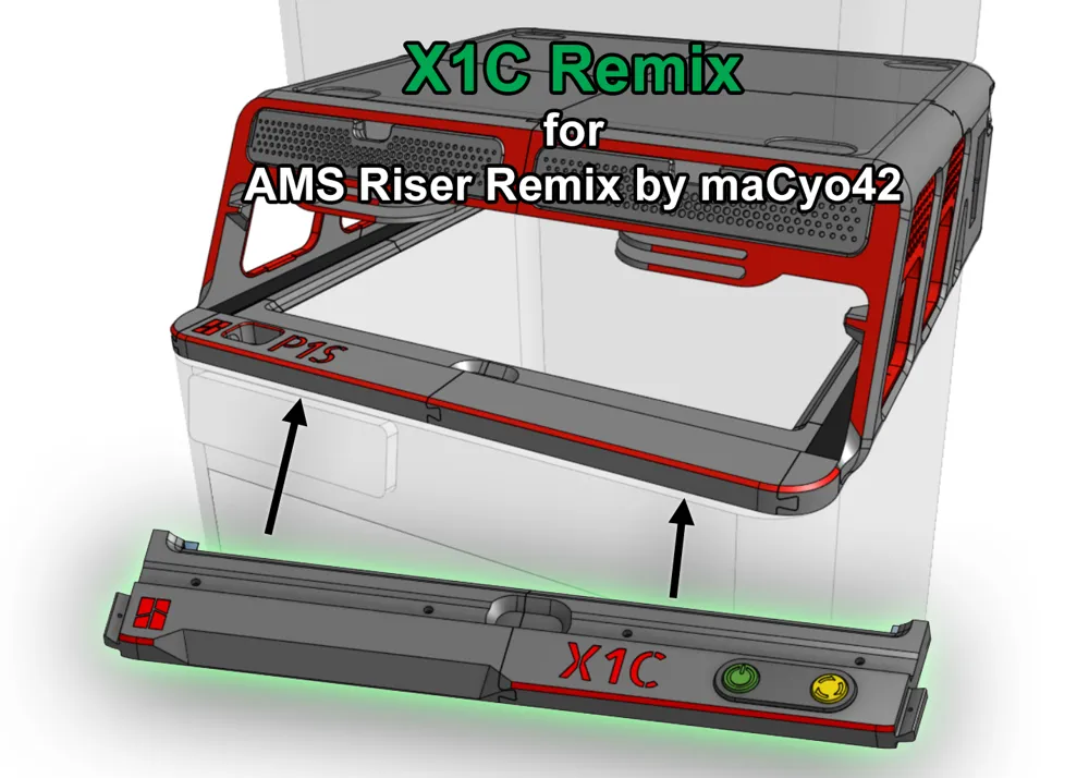 X1C Remix for AMS Riser Remix by maCyo42 Remixed by maCyo42 - MakerWorld