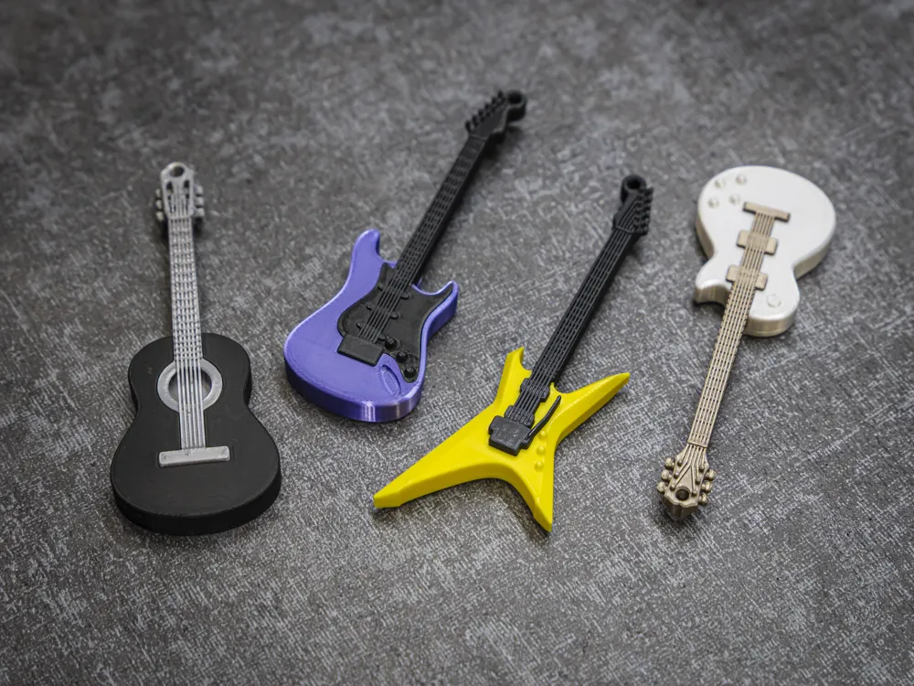 Mini Guitar Keychains by Megatiks MakerWorld: Download Free 3D Models