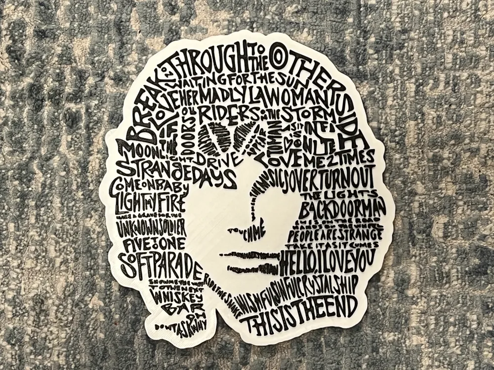 Jim Morrison - The Doors - Calligram - Word Art by Richie Rich Richie ...