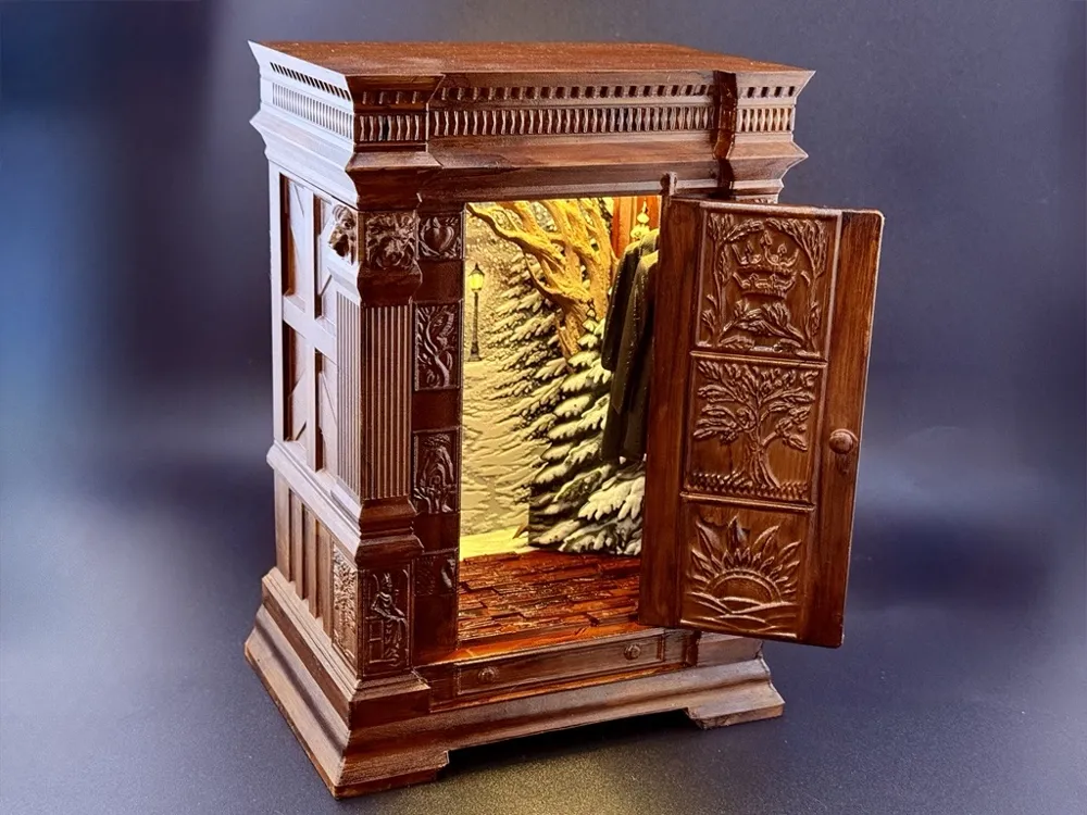 Narnia Inspired Wardrobe Book Nook - Free 3D Print Model - MakerWorld