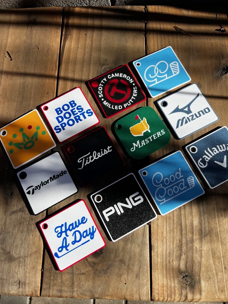Golf Bag Tags (YOUTUBE & Brands) - Free 3D Print Model - MakerWorld