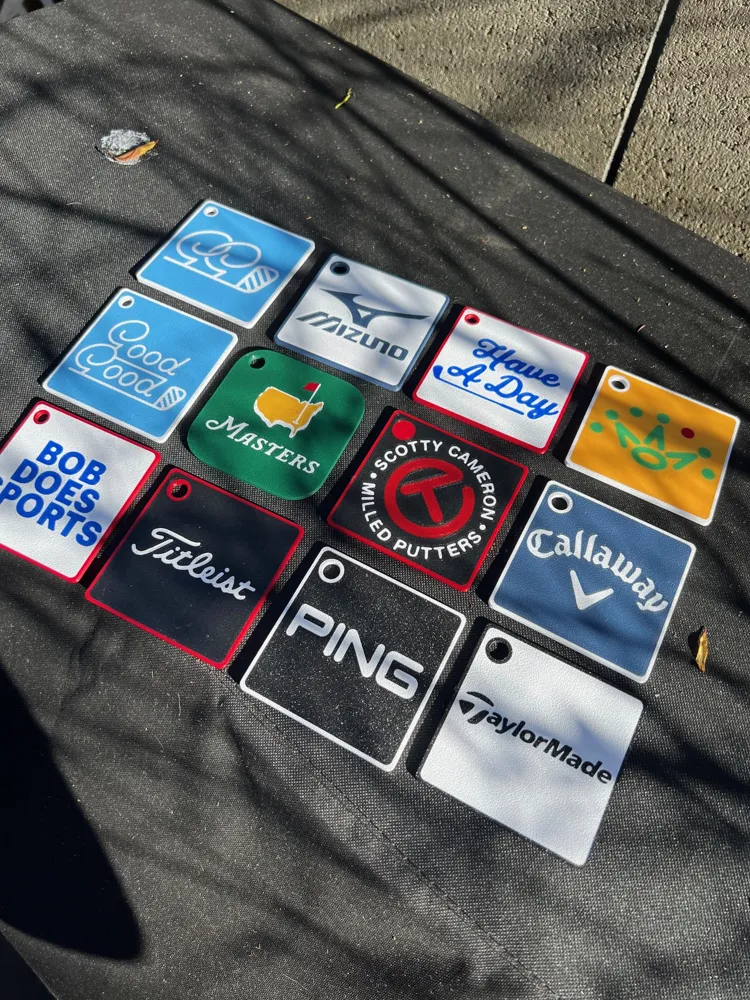 Golf Bag Tags (YOUTUBE & Brands) - Free 3D Print Model - MakerWorld