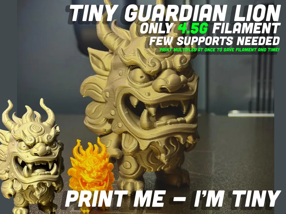 Tiny Guardian Lion – Fierce, Detailed & Very Small - Free 3D Print ...
