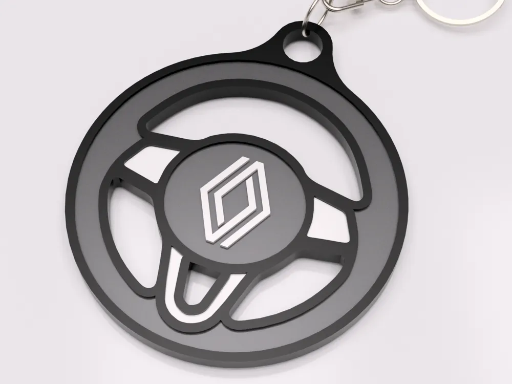 Renault Steering Wheel Keychain - Free 3D Print Model - MakerWorld