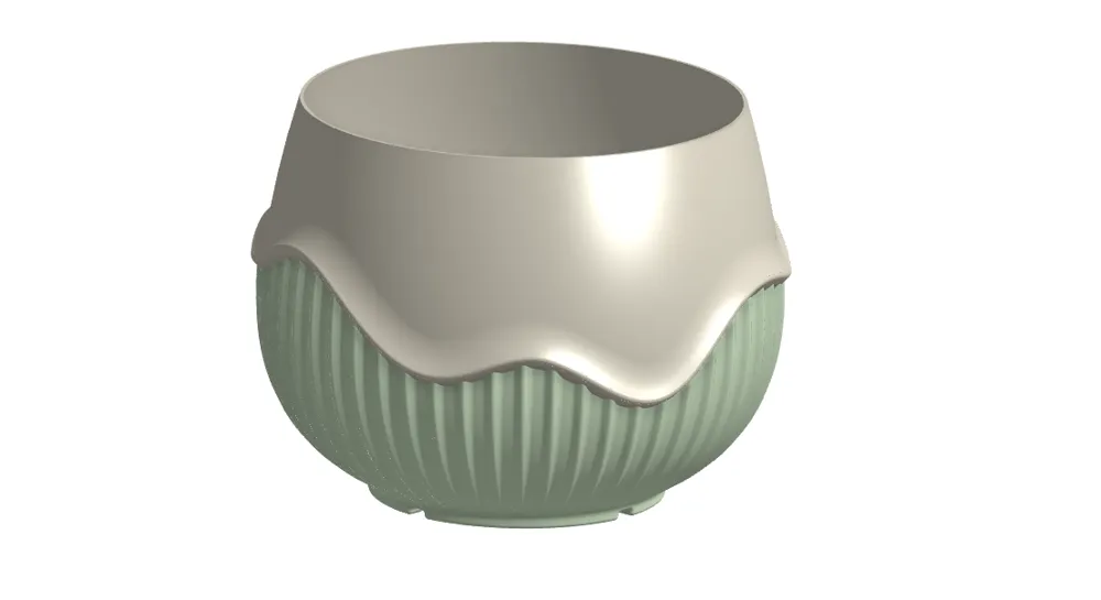 Large Wavy Plant Pot - 8-Inch - 1/2/3 colors by LNL3D - MakerWorld