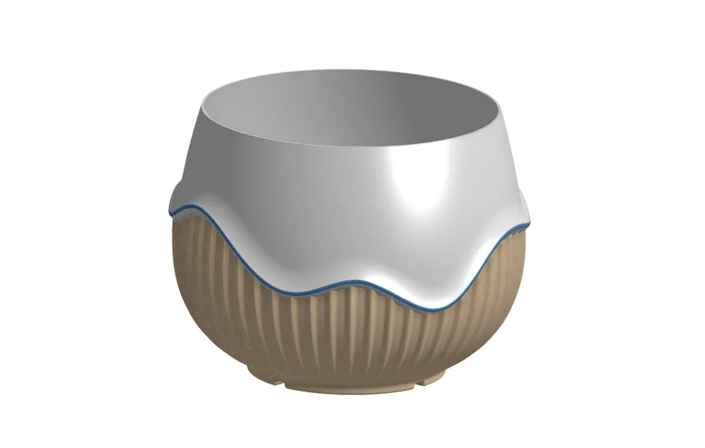 Large Wavy Plant Pot - 8-Inch - 1/2/3 colors by LNL3D - MakerWorld