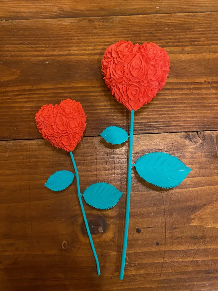 Valentine's Day rose heart - Free 3D Print Model - MakerWorld