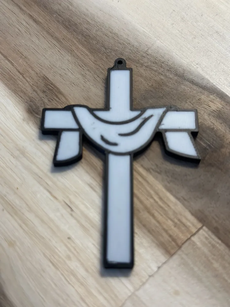 Cross with Sash Keychain by crazzybradMakerWorld: Download Free 3D Models