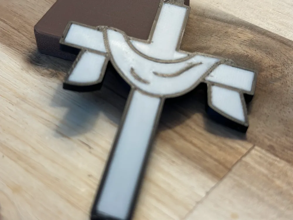 Cross with Sash Keychain by crazzybradMakerWorld: Download Free 3D Models