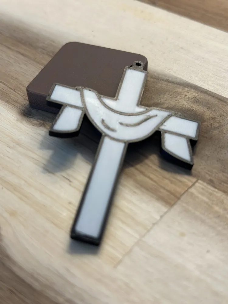 Cross with Sash Keychain by crazzybradMakerWorld: Download Free 3D Models