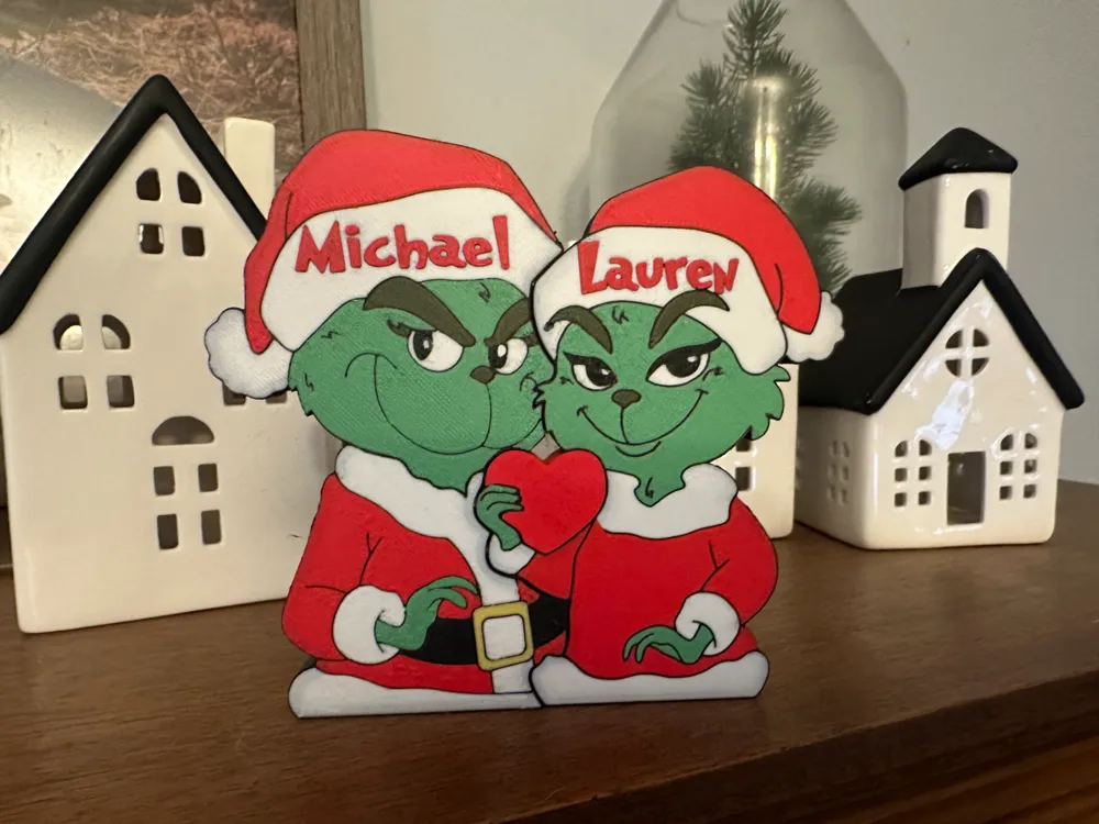 Personalized Grinch Couple Interlocking Puzzle by BBN GRAFX MakerWorld ...