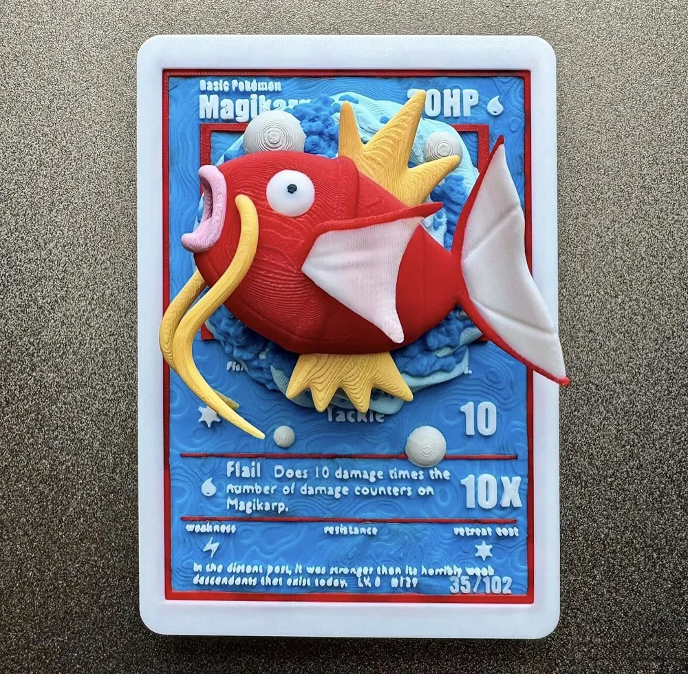 Magikarp 3D Printable Pokémon Card; Pokemon TCG - Free 3D Print Model ...