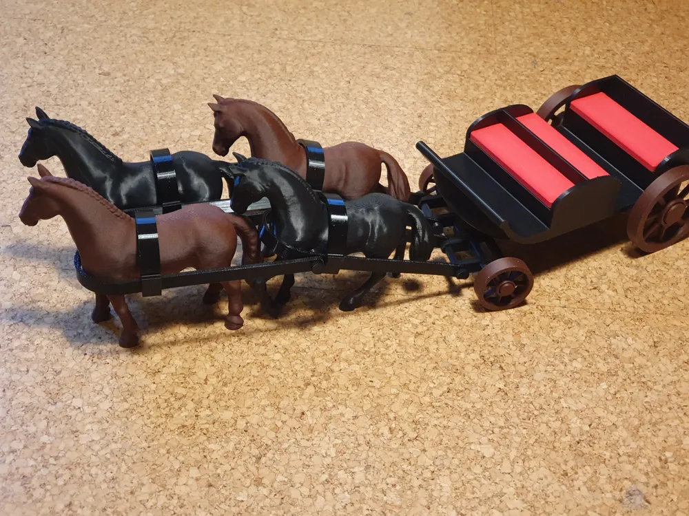 Schleich Carriage - Four-Horse Team (Expandable) - Free 3D Print Model ...