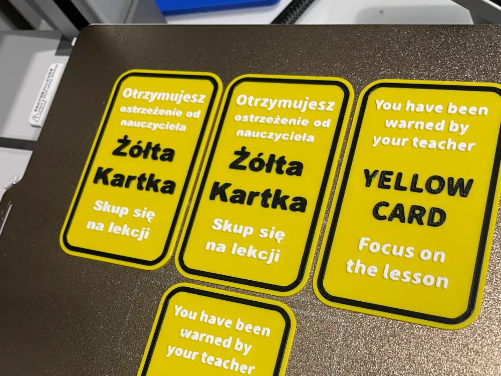 Teacher's warning Yellow Card by sajmon162 - MakerWorld