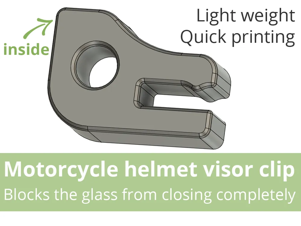 Motorcycle helmet visor clip (preventing closing) - Free 3D Print Model ...