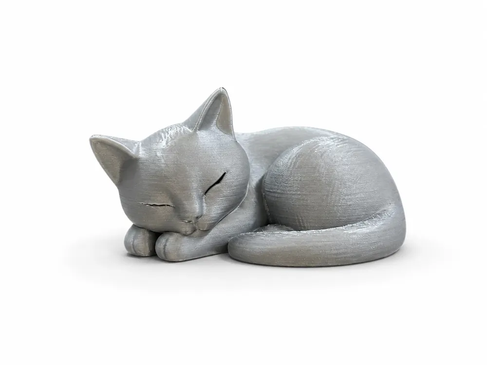 Sleeping Cat Sculpture - Free 3D Print Model - MakerWorld