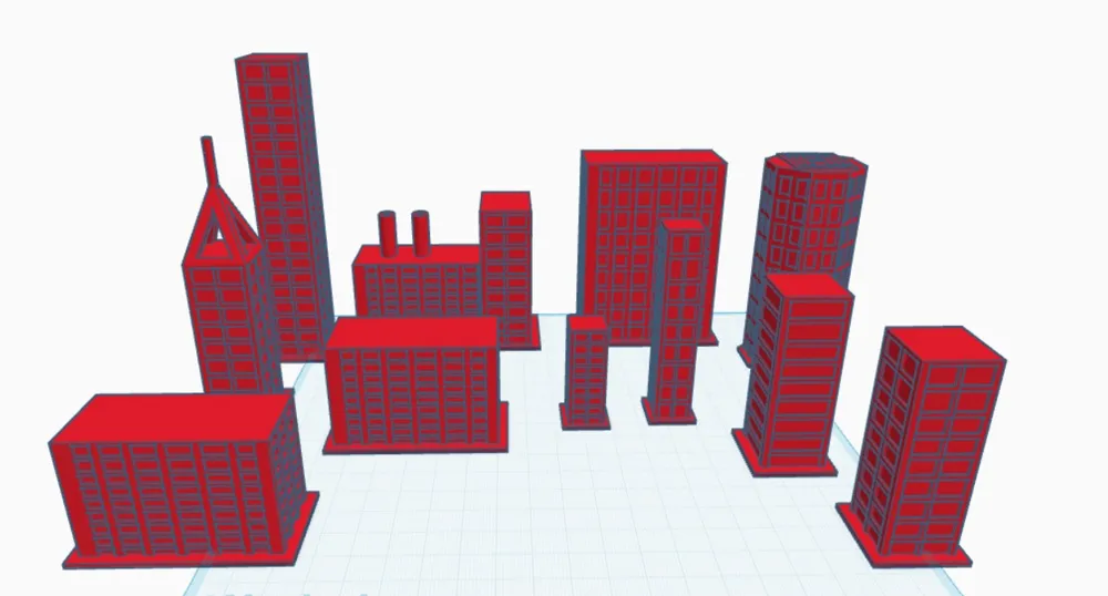Simple City Buildings - Z Scale Train / Mech RPG - Free 3D Print Model ...
