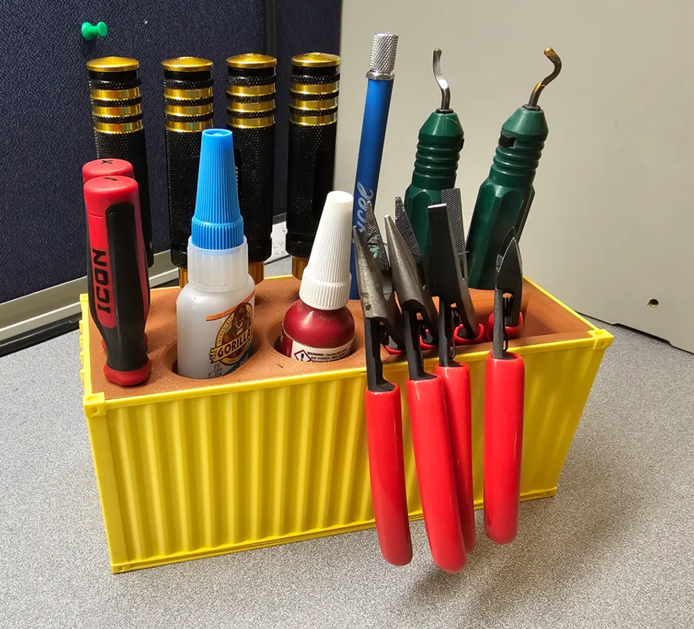 Shipping Container Desktop Tool Organizer by rampomatic - MakerWorld