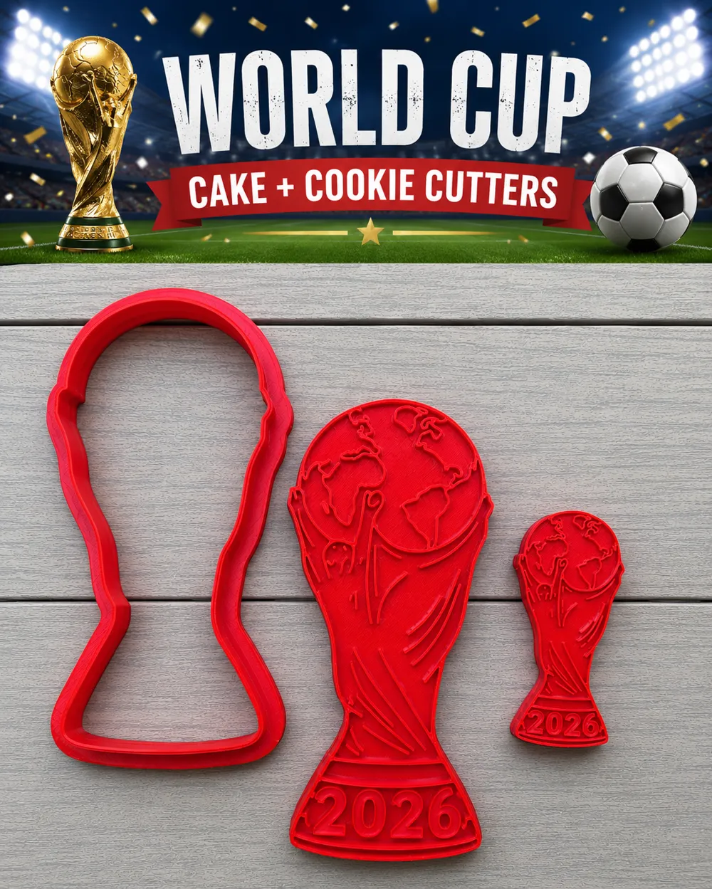 World cup 2026 cake+cookie cutters+stamps - Free 3D Print Model ...