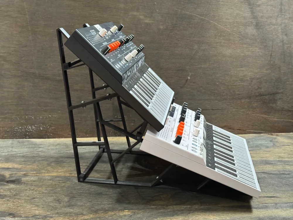 Tiered Dual Synth Stand by BDressel MakerWorld: Download Free 3D Models