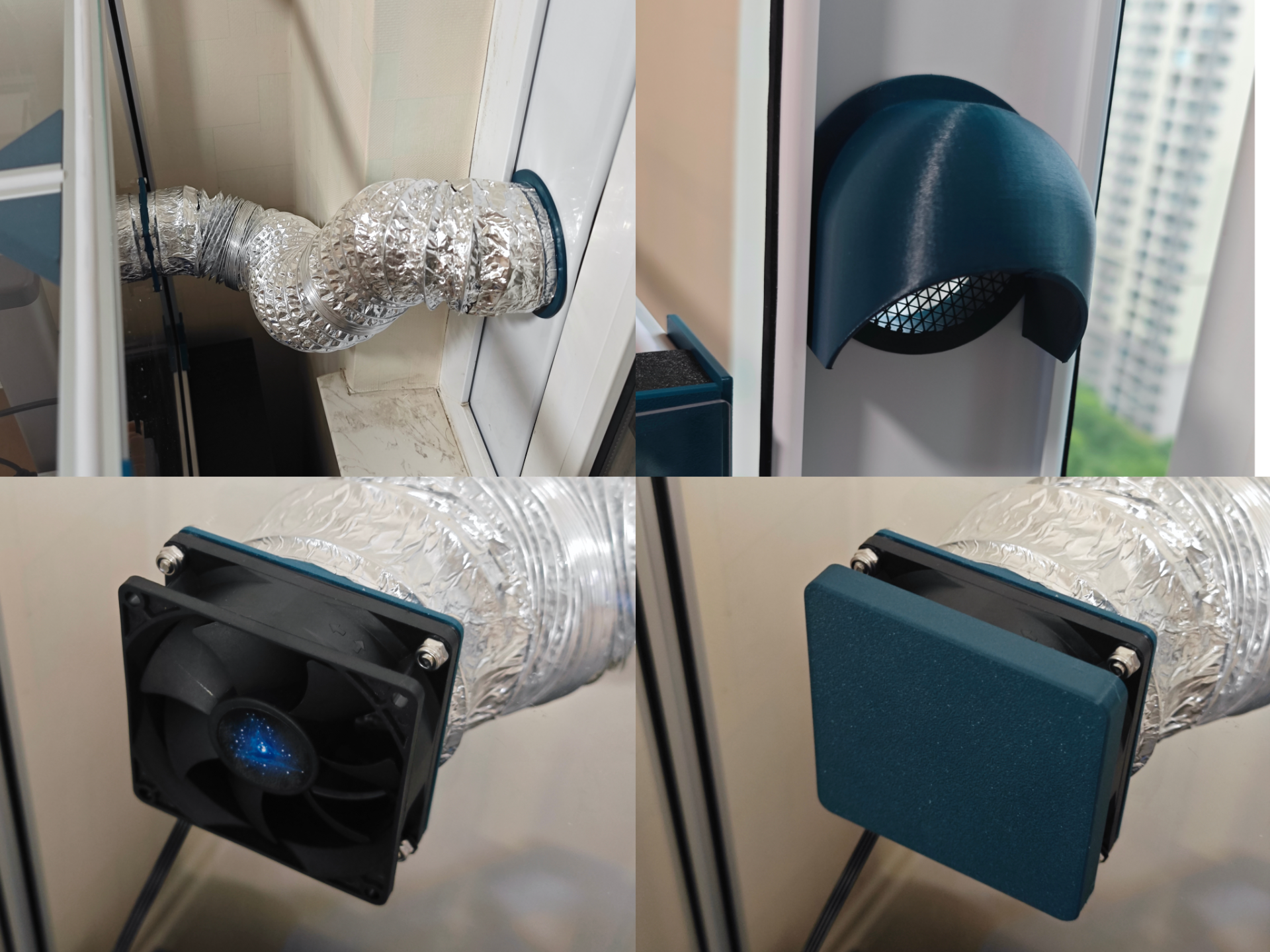 [A1 Enclosure Project] 8cm Exhaust Duct Connector Connects to Window ...