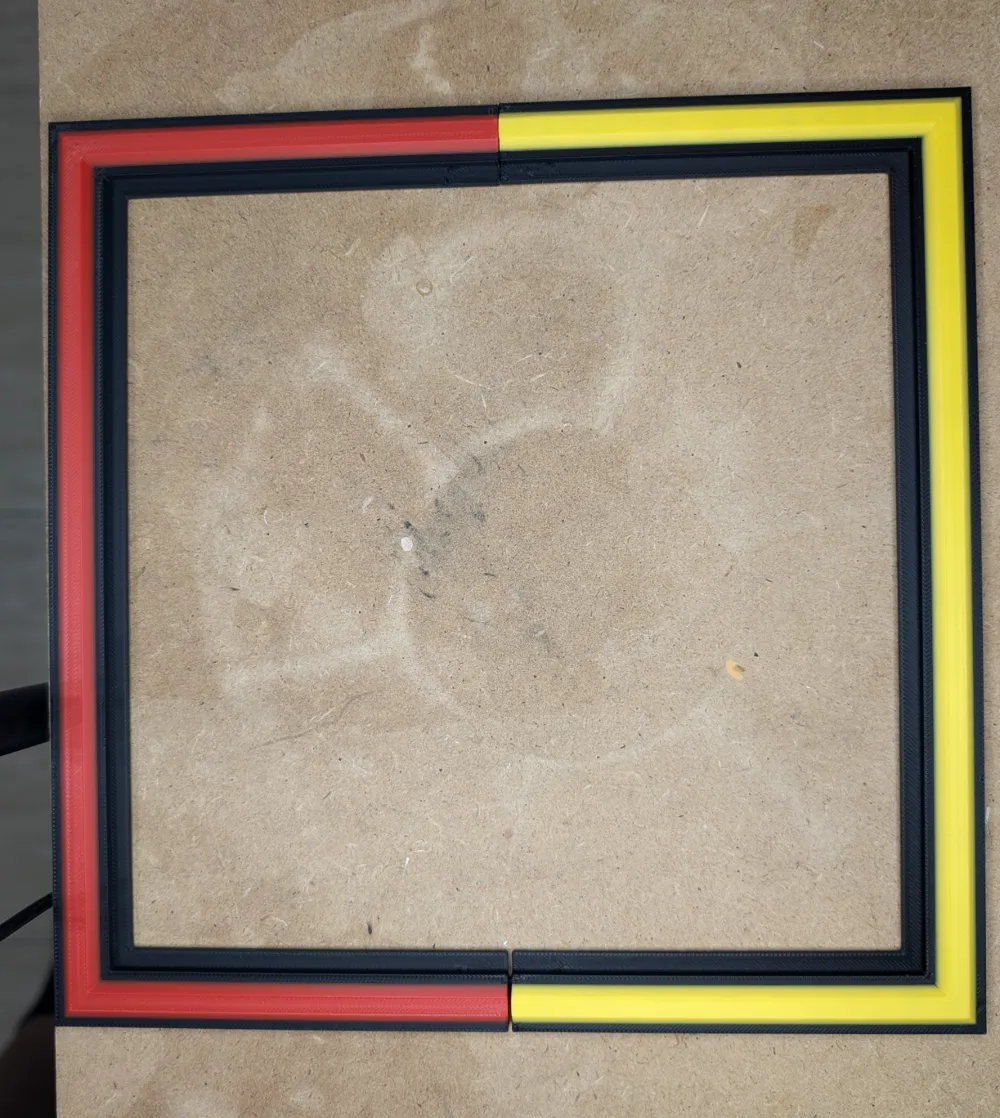 Colored frame for Deadpool and Wolverine Hueforge by Polvak3D - MakerWorld