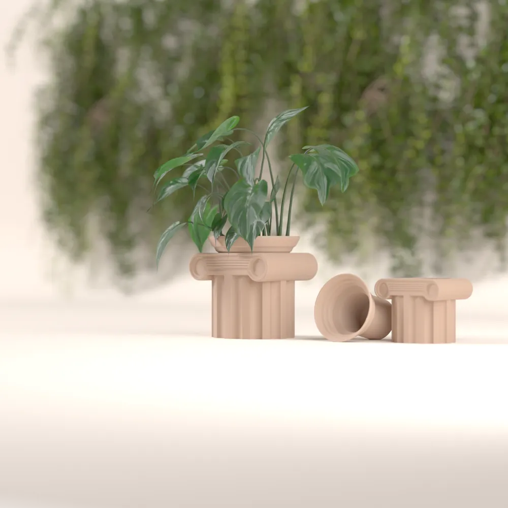Roman Column Plant Pot With Hidden Drip Tray by Abstractia Design ...