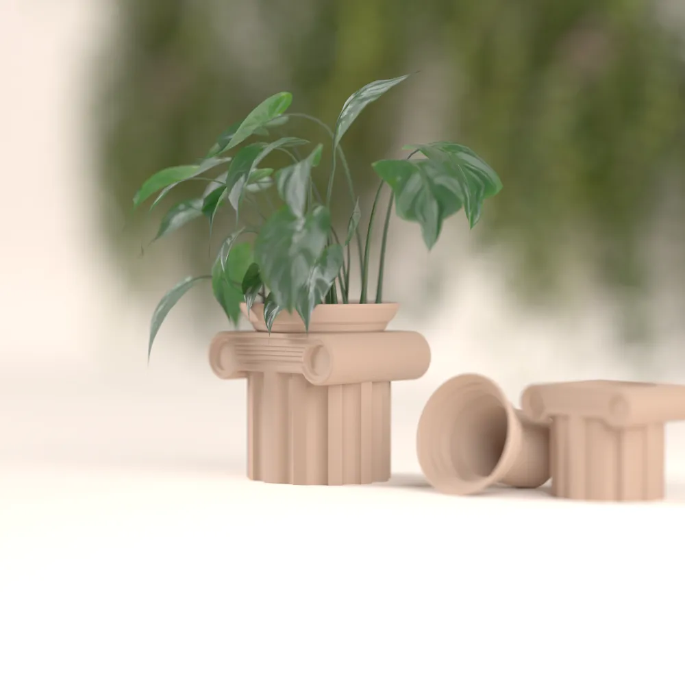 Roman Column Plant Pot With Hidden Drip Tray - Free 3D Print Model ...