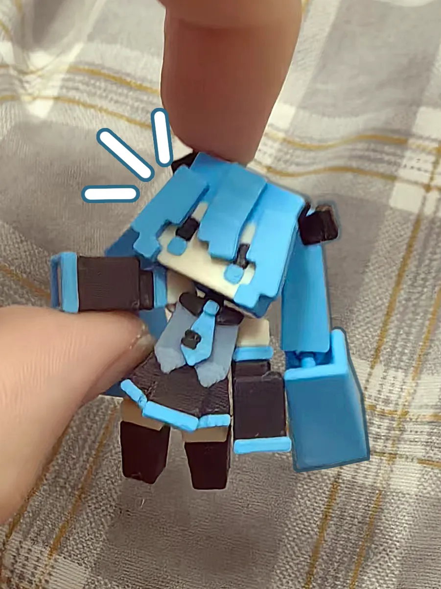 Pixel Hatsune Miku Articulated Hinged Doll - Free 3D Print Model ...